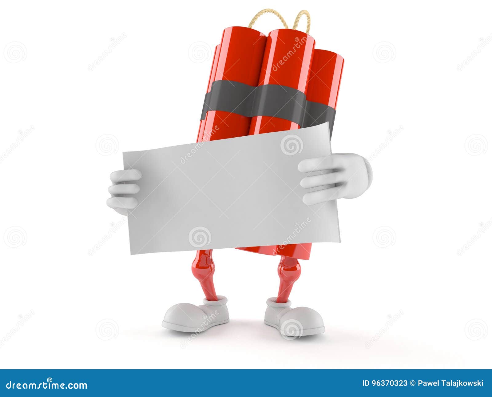 Dynamite Character With Blank Sheet Of Paper Stock Illustration ...