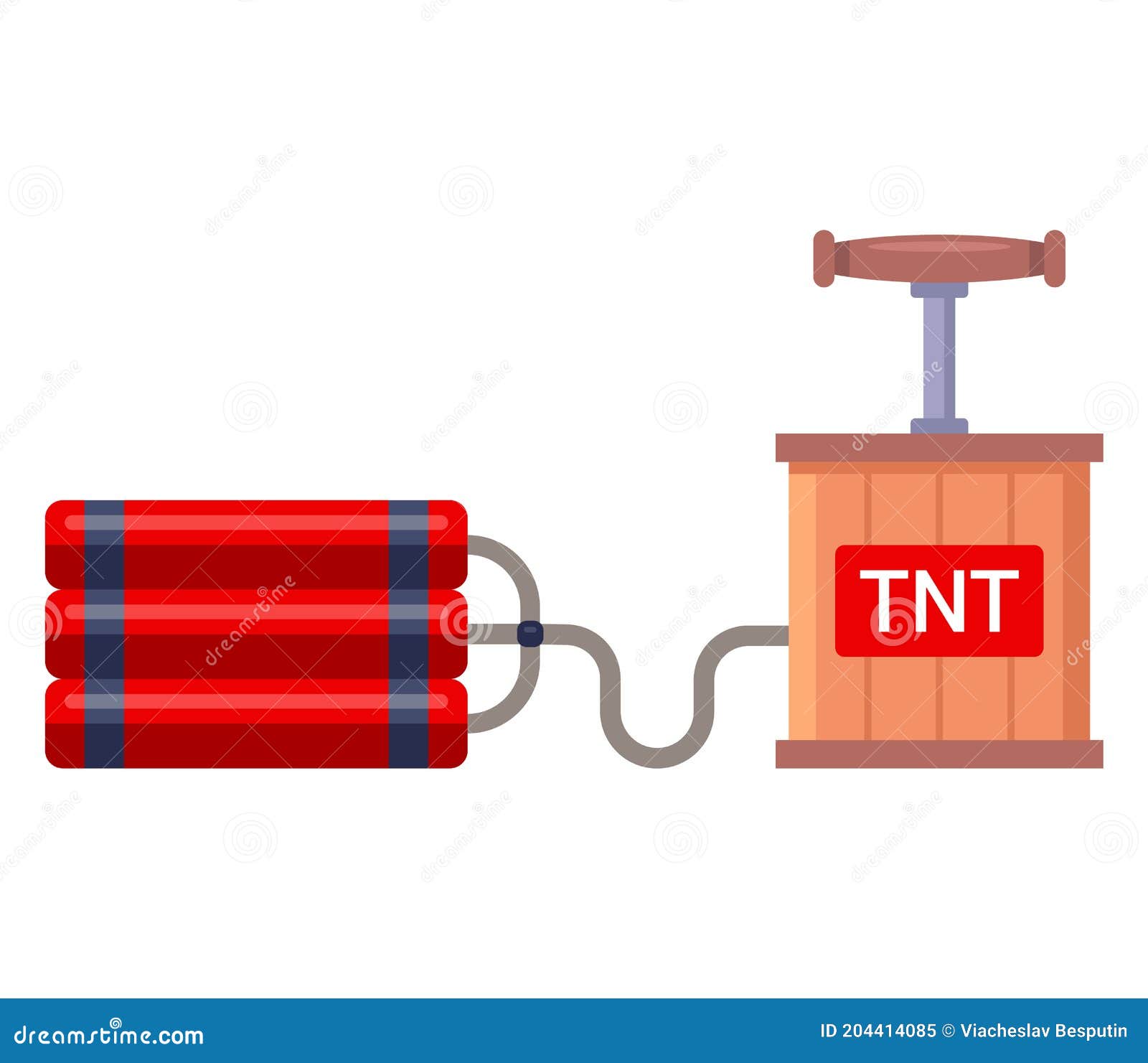 Dynamite With Detonator For Blasting Operations. Cartoon Vector ...