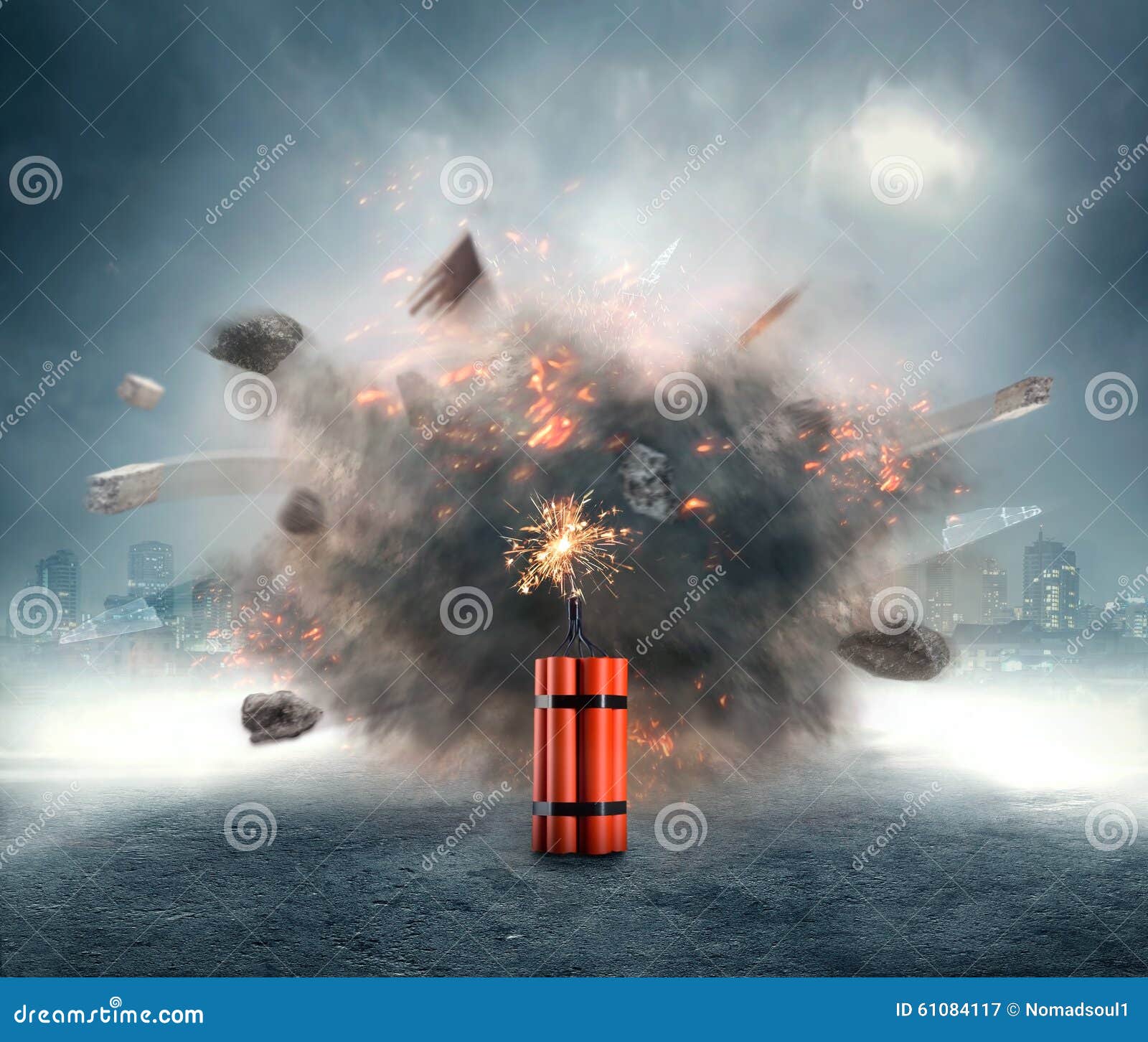 Dynamite exploding stock image. Image of danger, detonation - 61084117