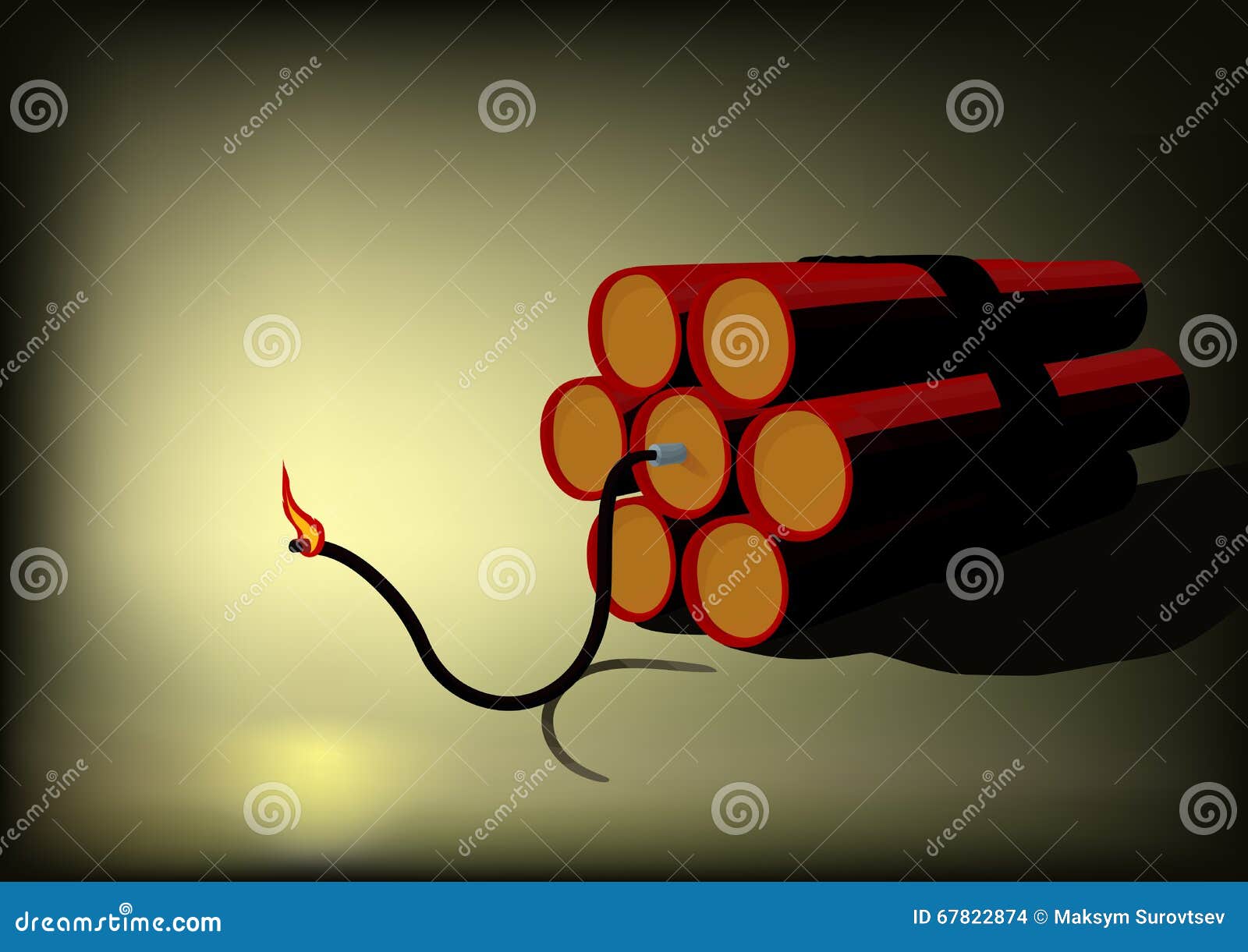 Dynamite Explosion Cartridge Stock Vector - Illustration of black, fire ...