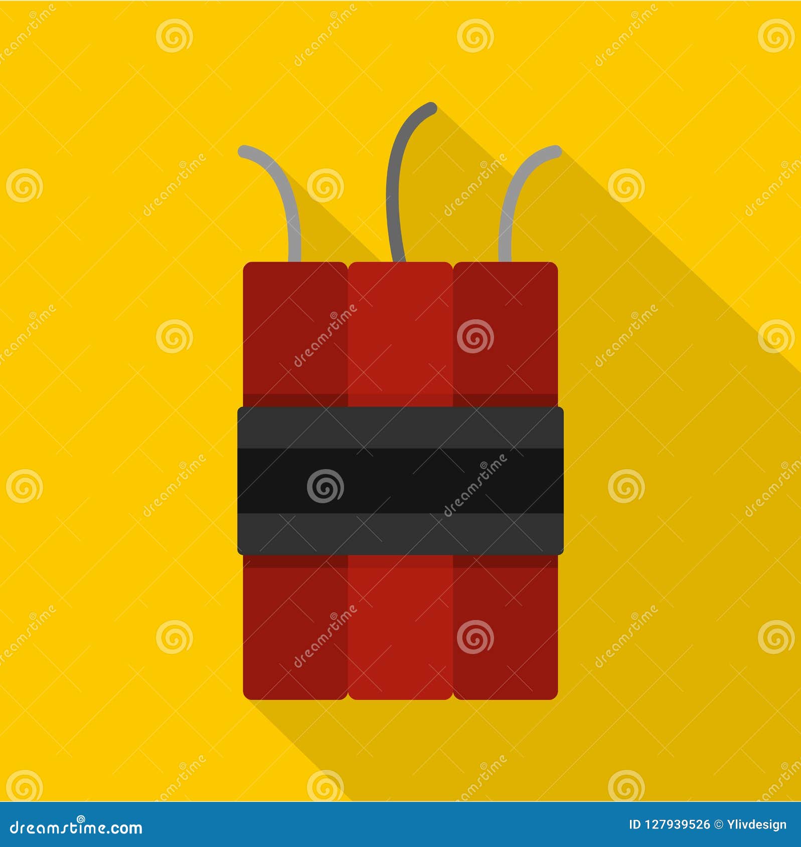 Dynamite Explosives Icon, Flat Style Stock Illustration - Illustration ...