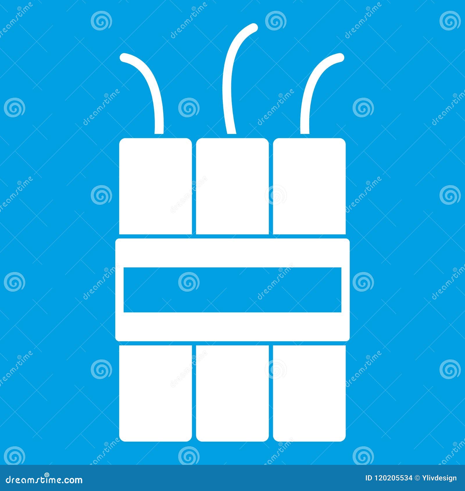 Dynamite Explosives Icon White Stock Vector - Illustration of draw ...