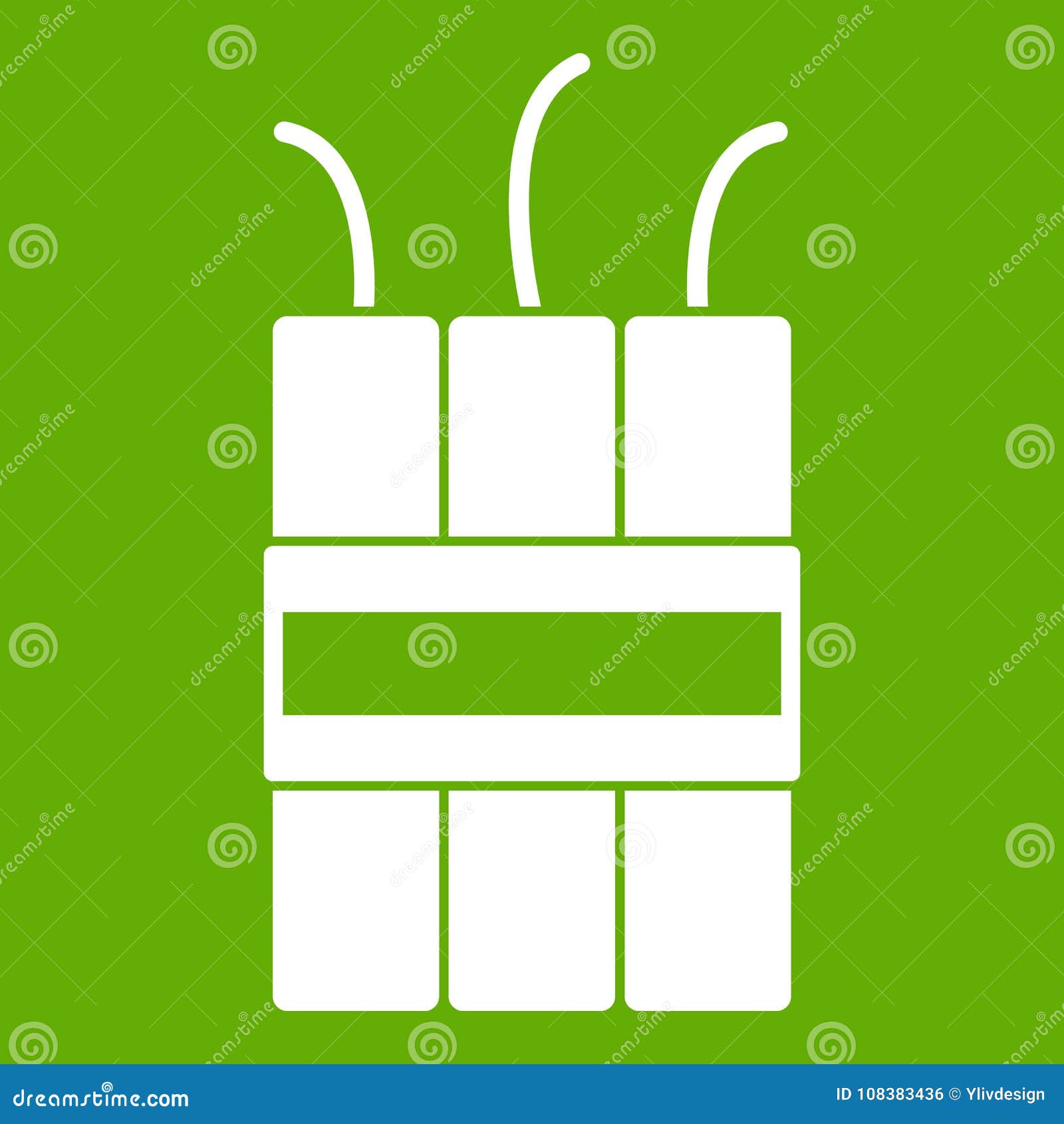 Dynamite Explosives Icon Green Stock Vector - Illustration of ...