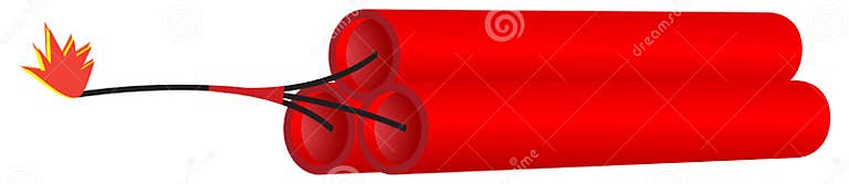 Dynamite or firecracker. stock illustration. Illustration of cable ...