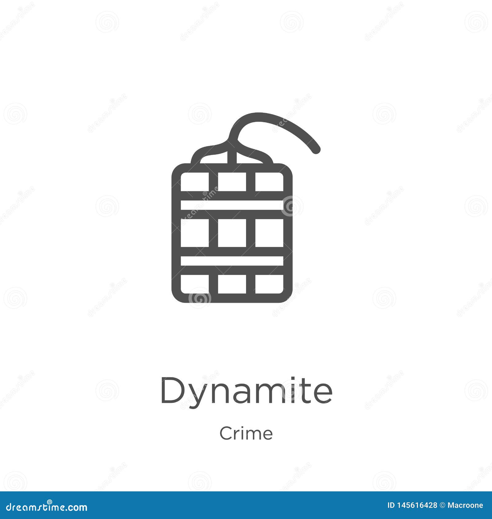 Dynamite Icon Vector from Crime Collection. Thin Line Dynamite Outline ...