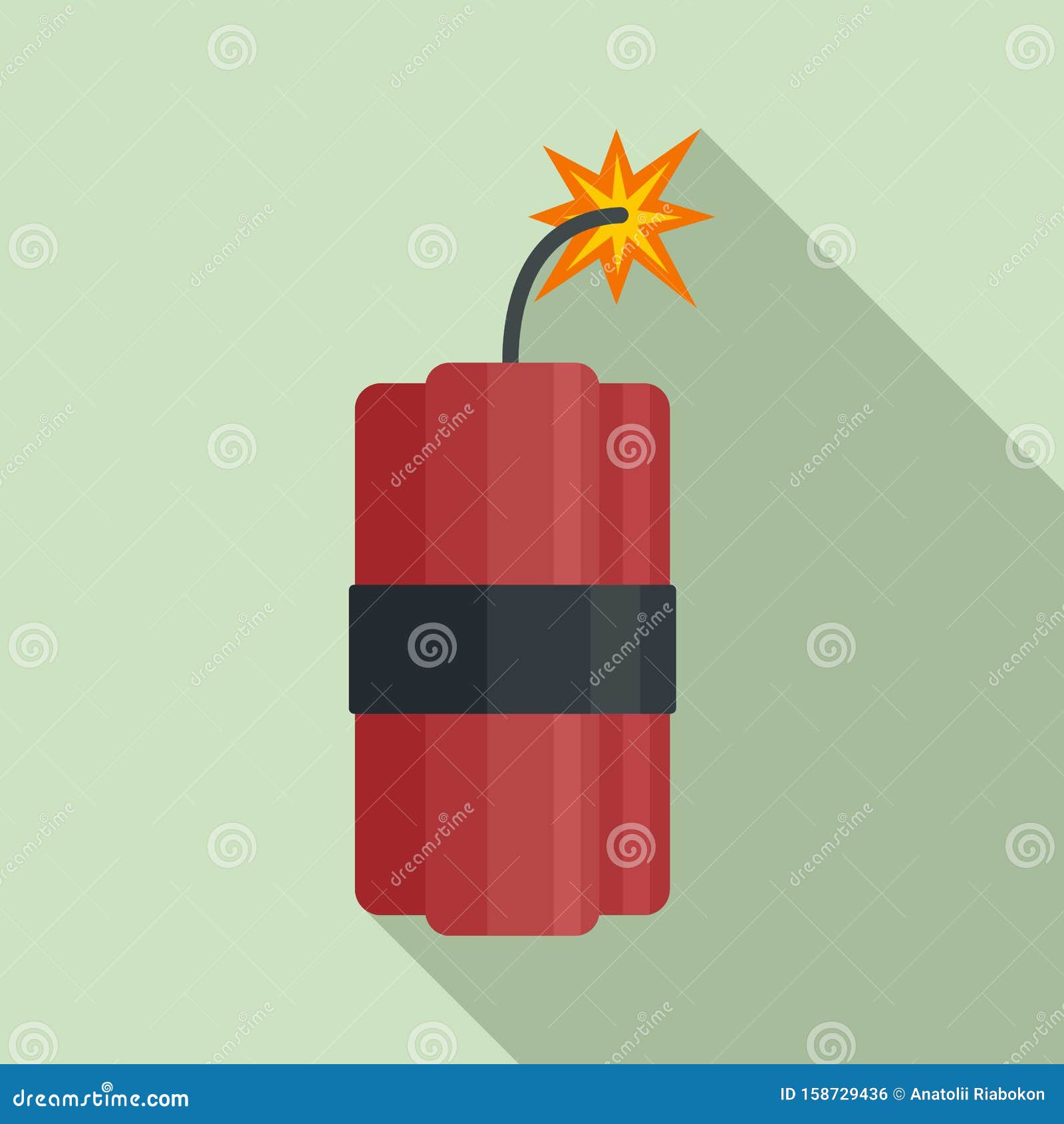 Dynamite icon, flat style stock vector. Illustration of explosive ...