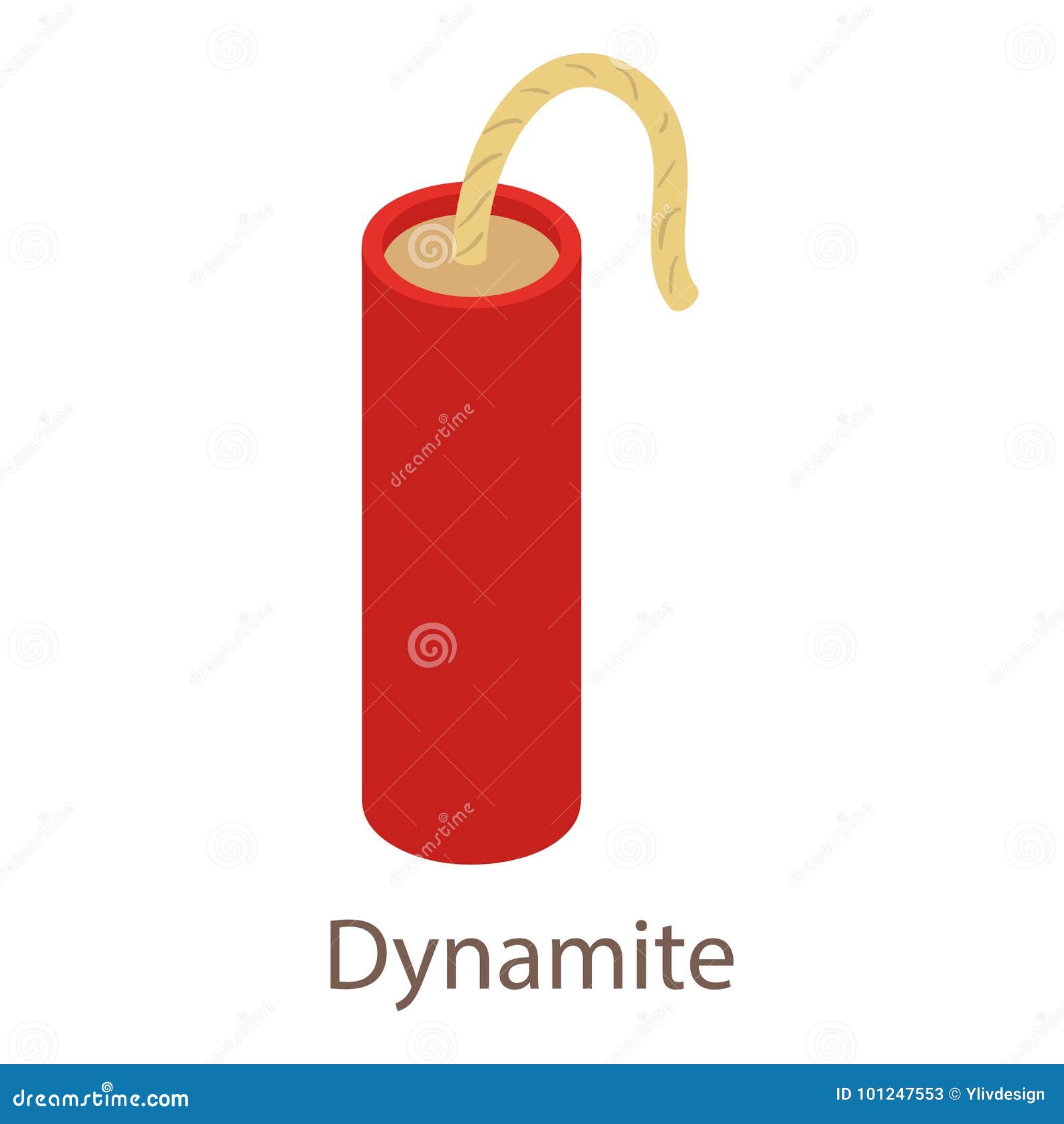 Dynamite Icon, Isometric 3d Style Stock Vector - Illustration of background, explosion: 101247553