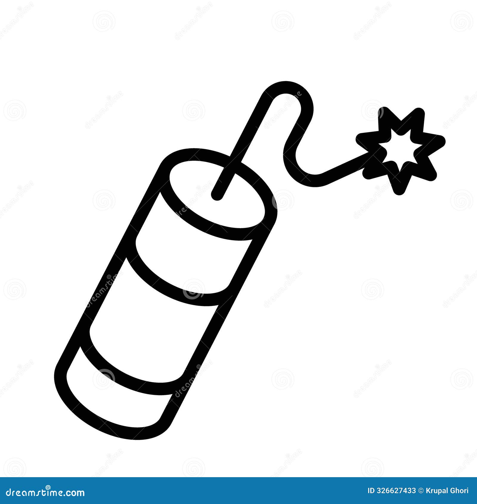 Dynamite Icon Linear Logo Mark in Black and White Stock Vector ...