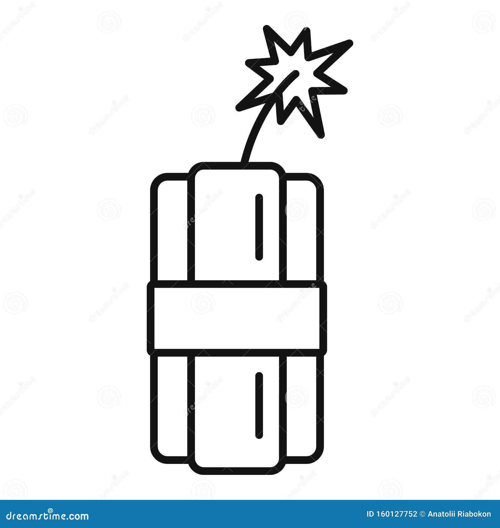 Dynamite Icon, Outline Style Stock Vector - Illustration of detonation ...