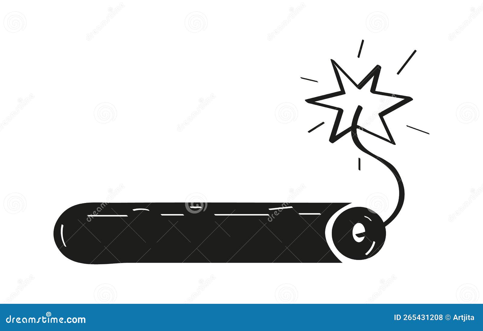 Dynamite Icon Vector in Doodle Style Bomb Sign. Metaphor of Negative ...
