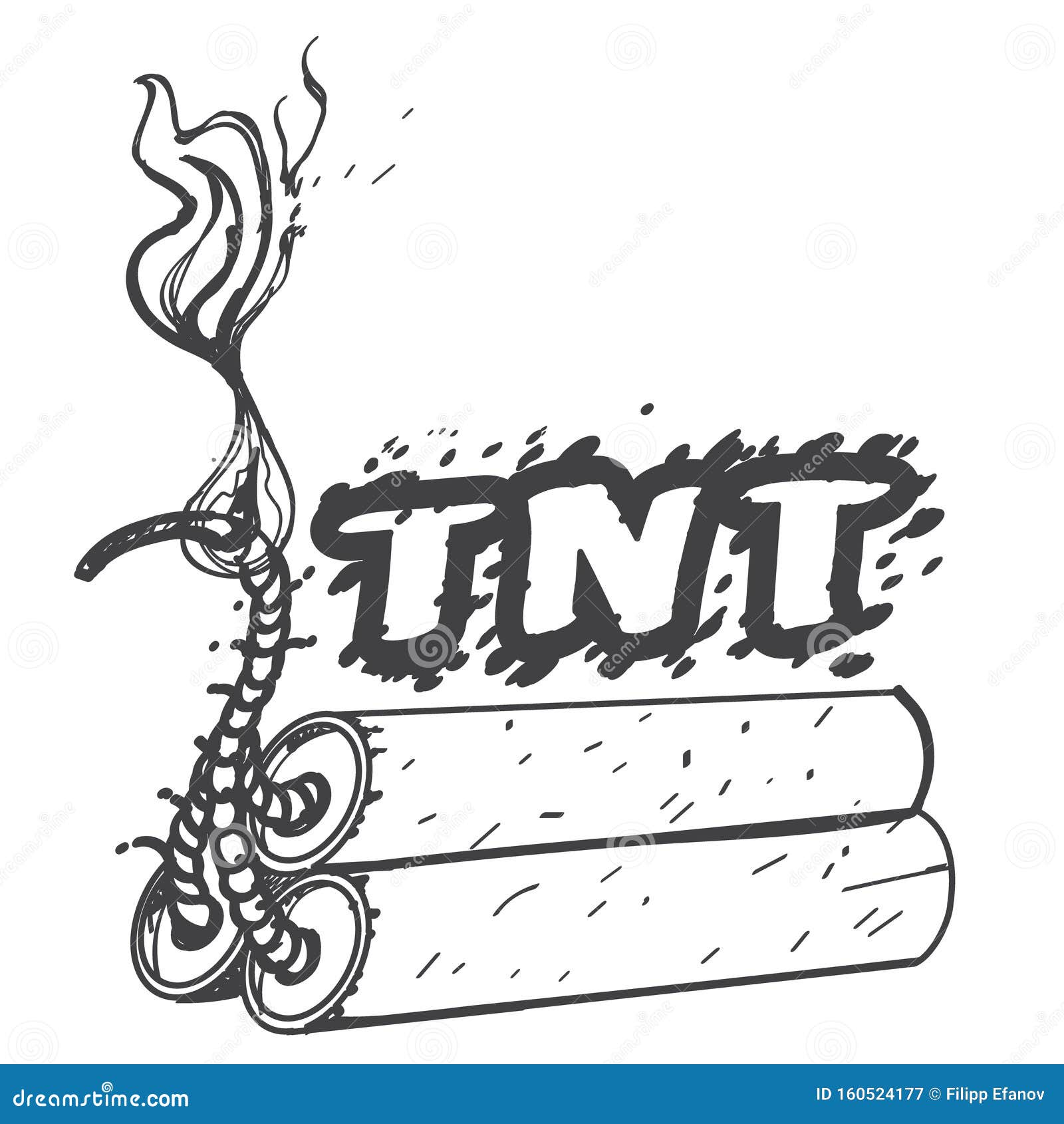 Dynamite Logo Outline Drawing Stock Illustration - Illustration of ...