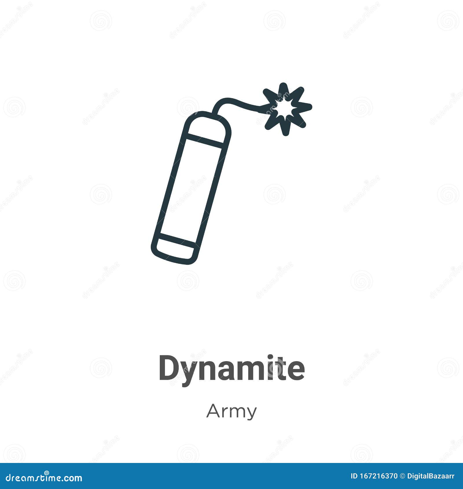 Dynamite Outline Vector Icon. Thin Line Black Dynamite Icon, Flat Vector Simple Element ...