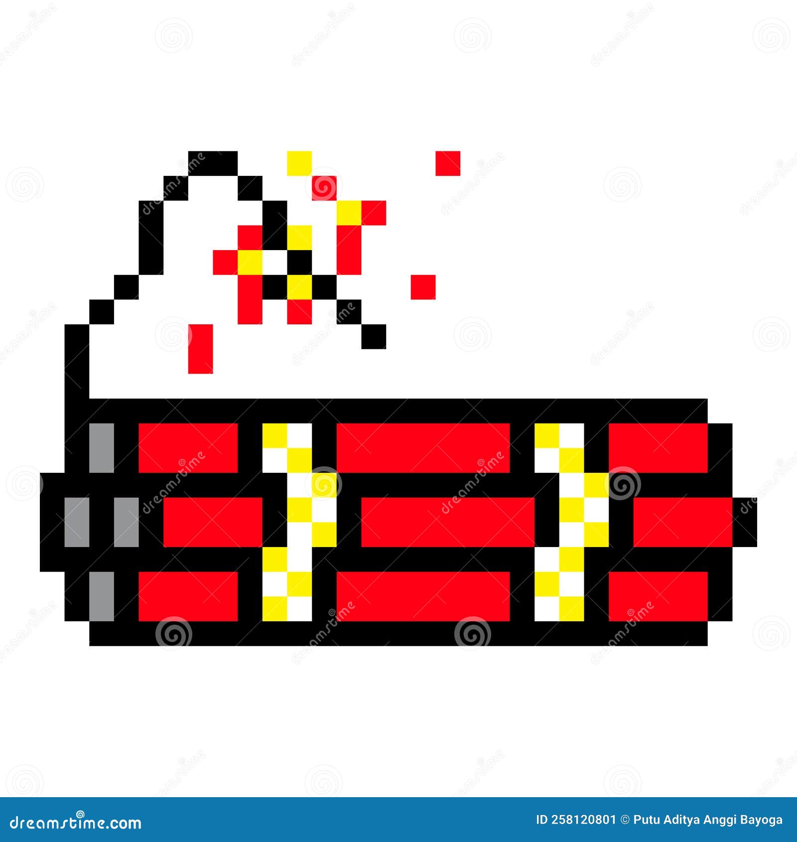 Dynamite pixel art stock vector. Illustration of pixel - 258120801