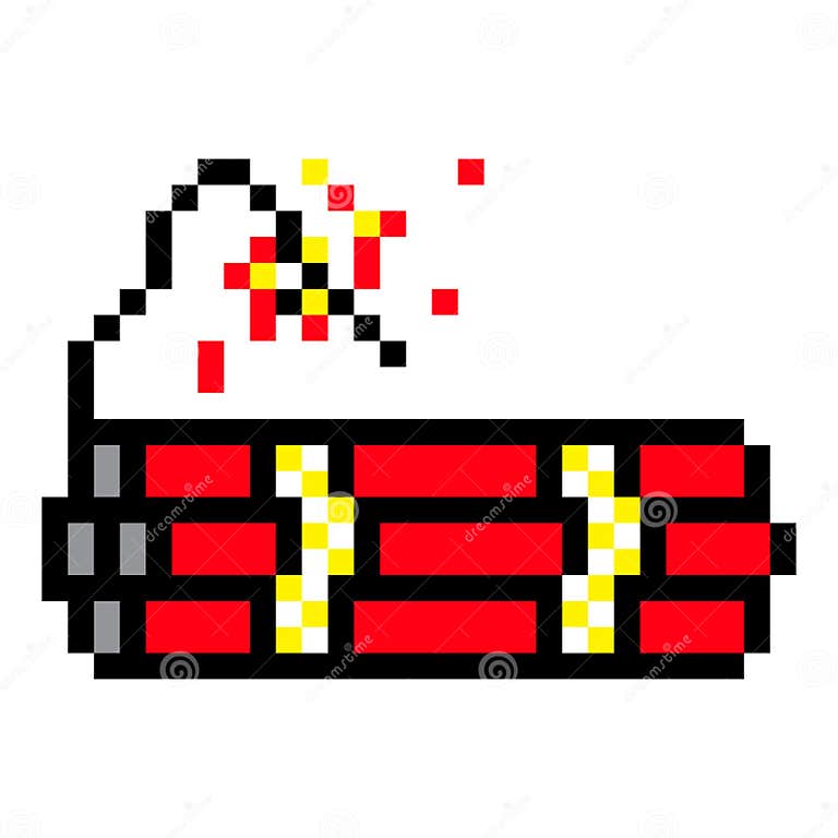 Dynamite pixel art stock vector. Illustration of pixel - 258120801