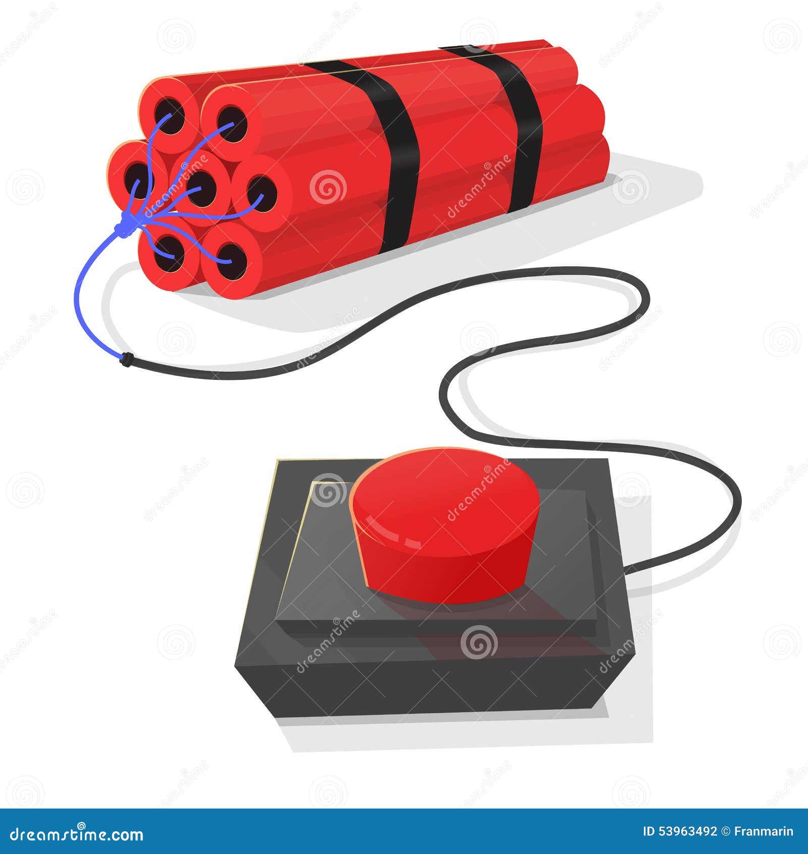 Dynamite and Red Detonator. Stock Vector - Illustration of boom ...