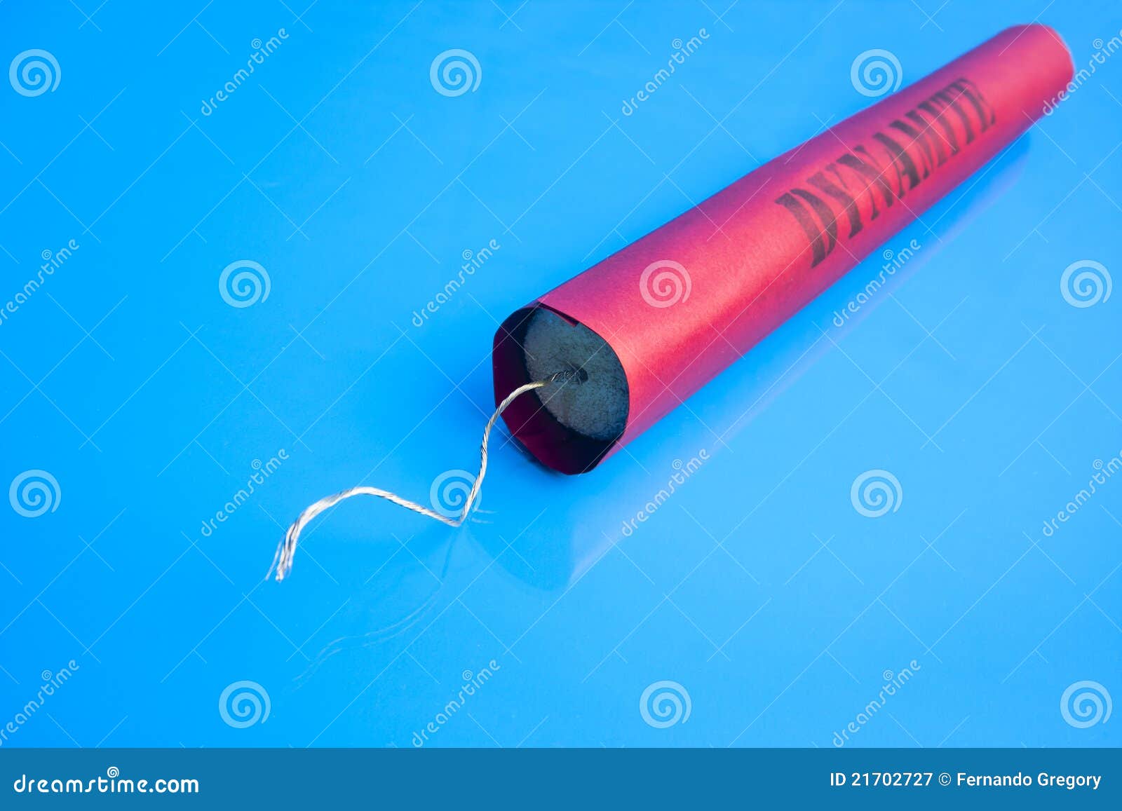 Dynamite Stick on a Blue Background Stock Image - Image of power ...