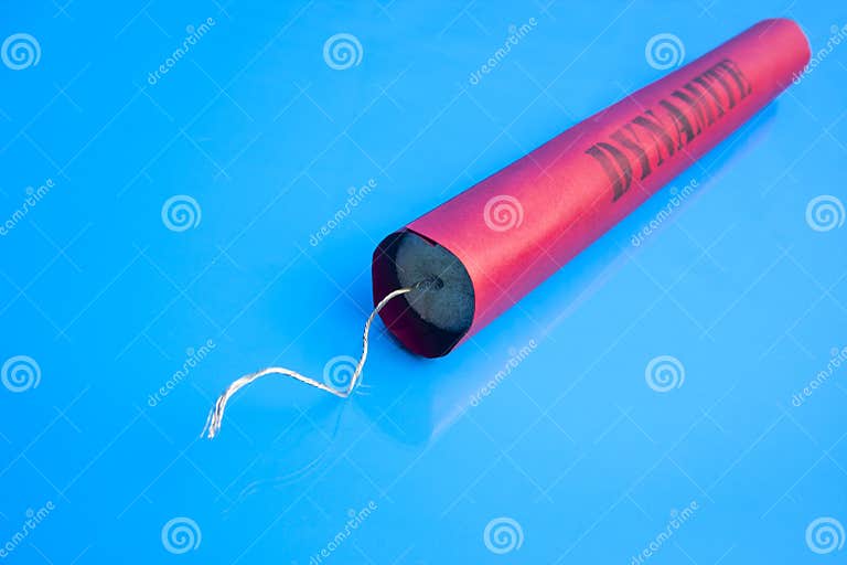 Dynamite Stick on a Blue Background Stock Image - Image of power ...