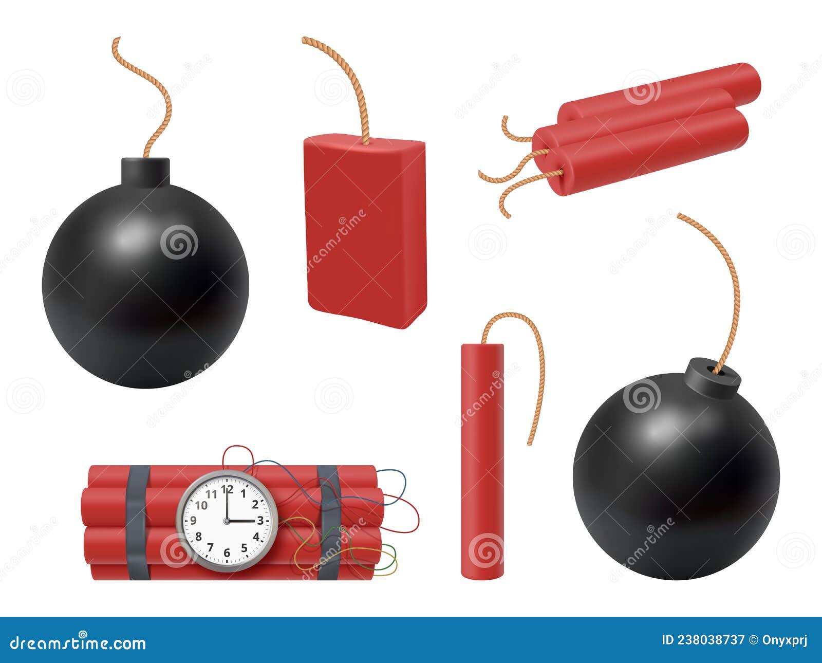 Dynamite Stick. Realistic Bombs Firecracker Fire Explosion Dangerous ...