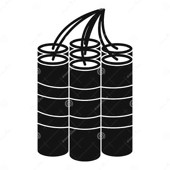 Dynamite Sticks Icon, Simple Style Stock Vector - Illustration of ...
