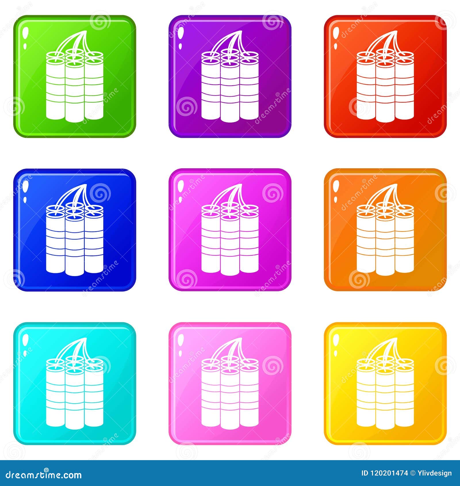 Dynamite sticks set 9 stock vector. Illustration of firework - 120201474