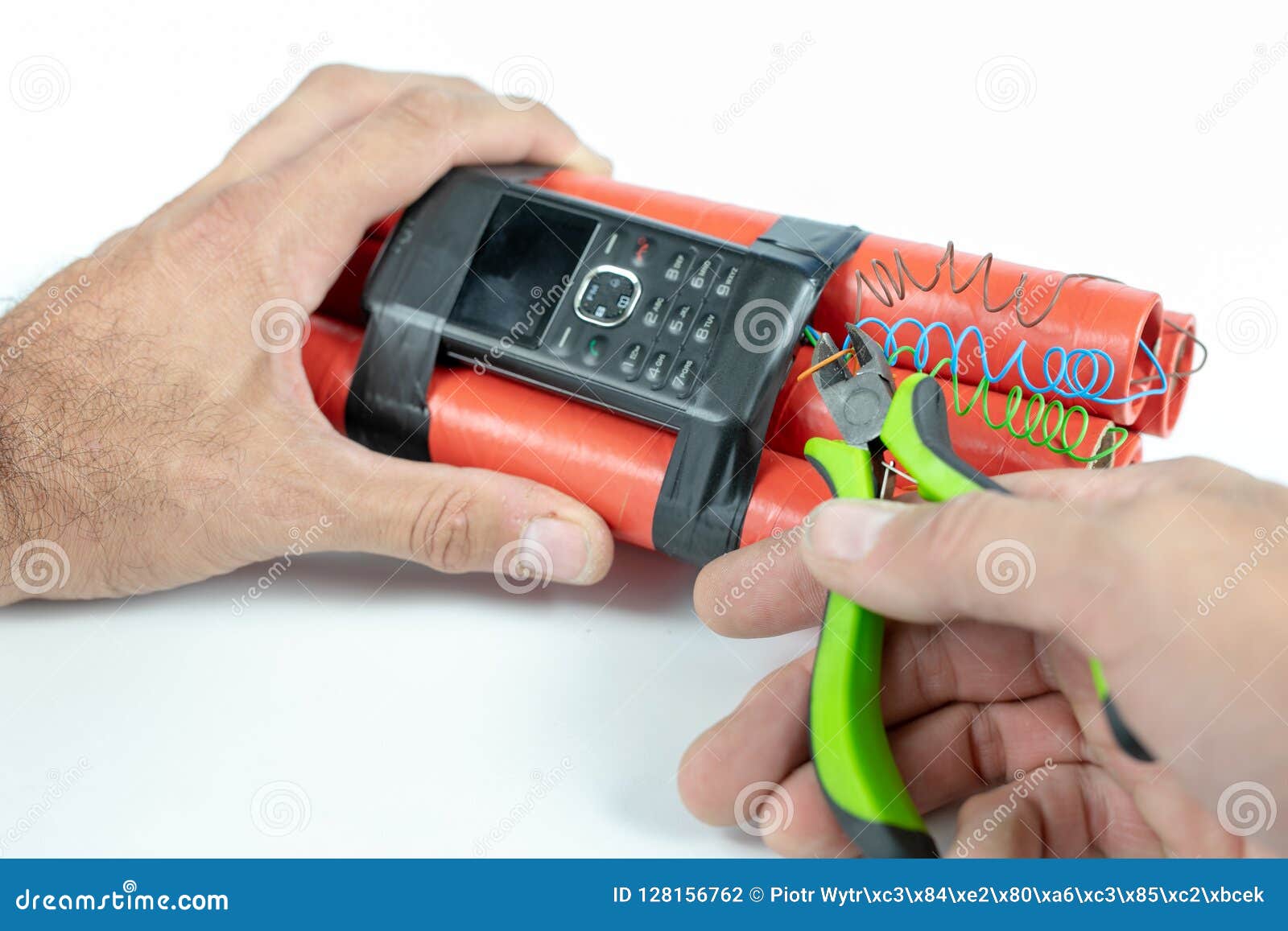 Dynamite Sticks with Time Igniter. Explosive Material with Ignition ...