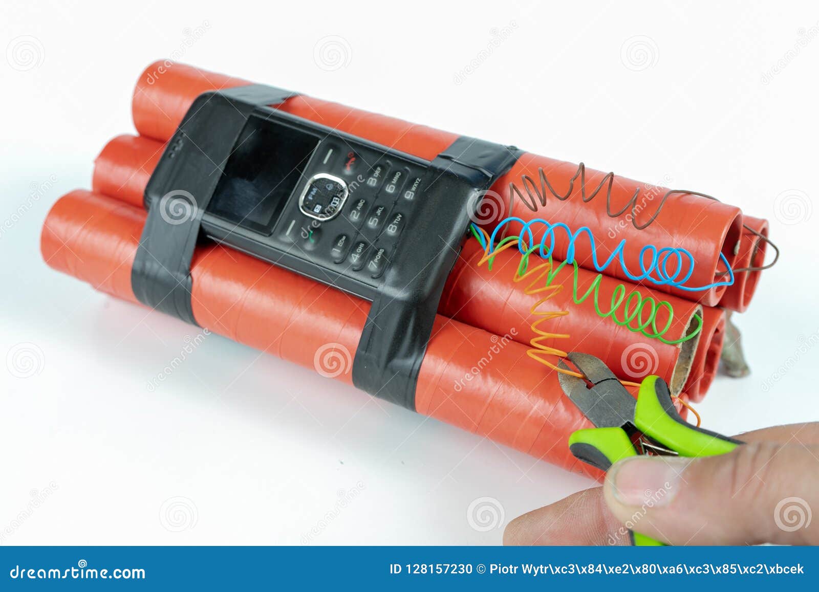 Dynamite Sticks with Time Igniter. Explosive Material with Ignition ...