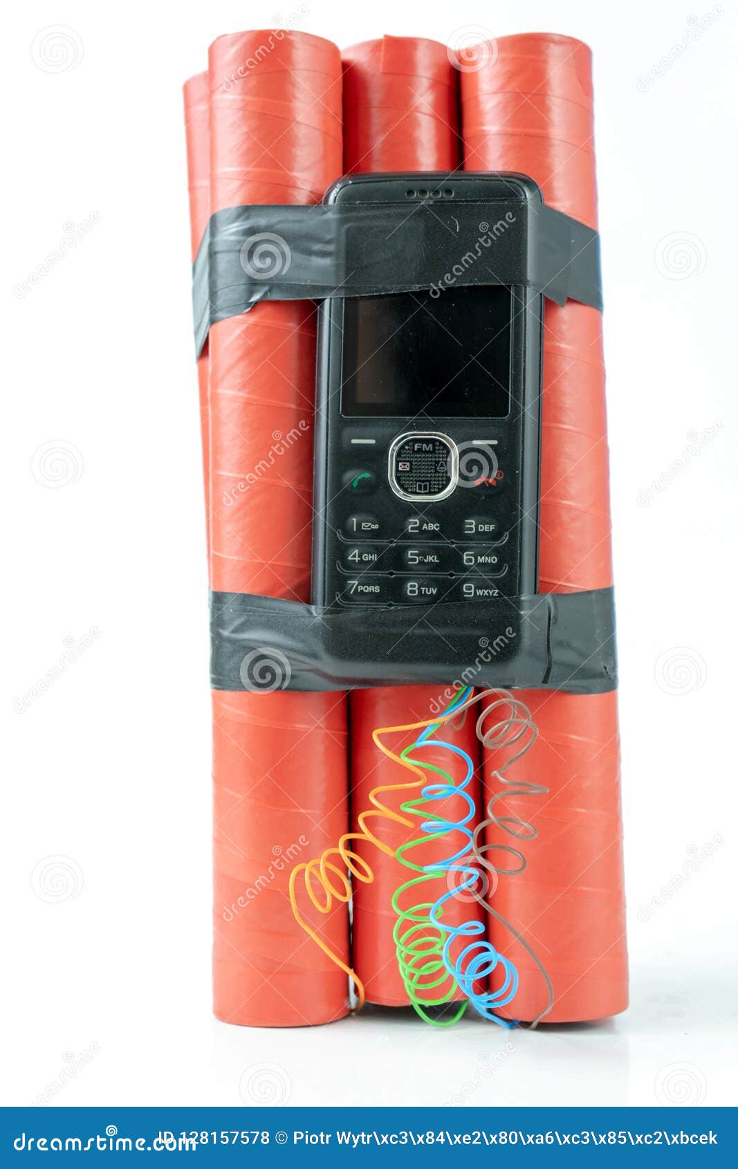 Dynamite Sticks with Time Igniter. Explosive Material with Ignition ...