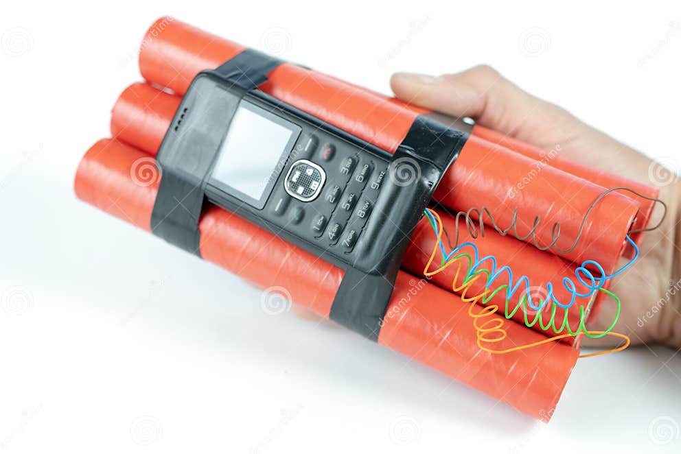 Dynamite Sticks with Time Igniter. Explosive Material with Ignition ...