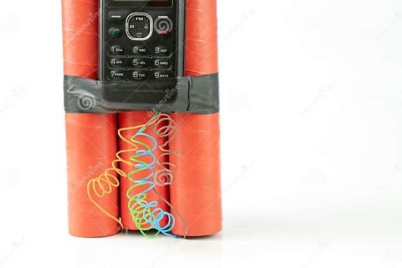 Dynamite Sticks with Time Igniter. Explosive Material with Ignition ...