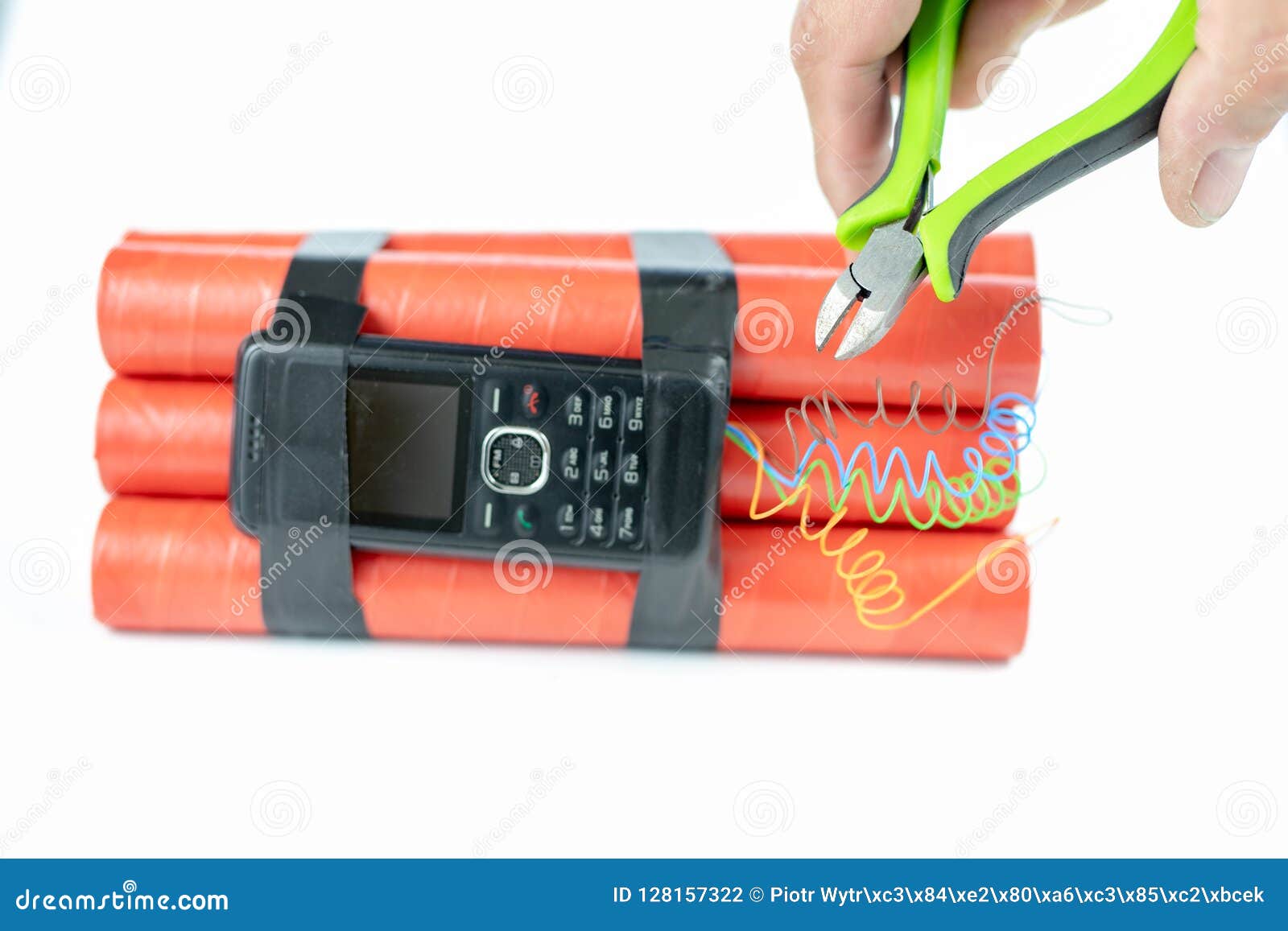 Dynamite Sticks with Time Igniter. Explosive Material with Ignition ...