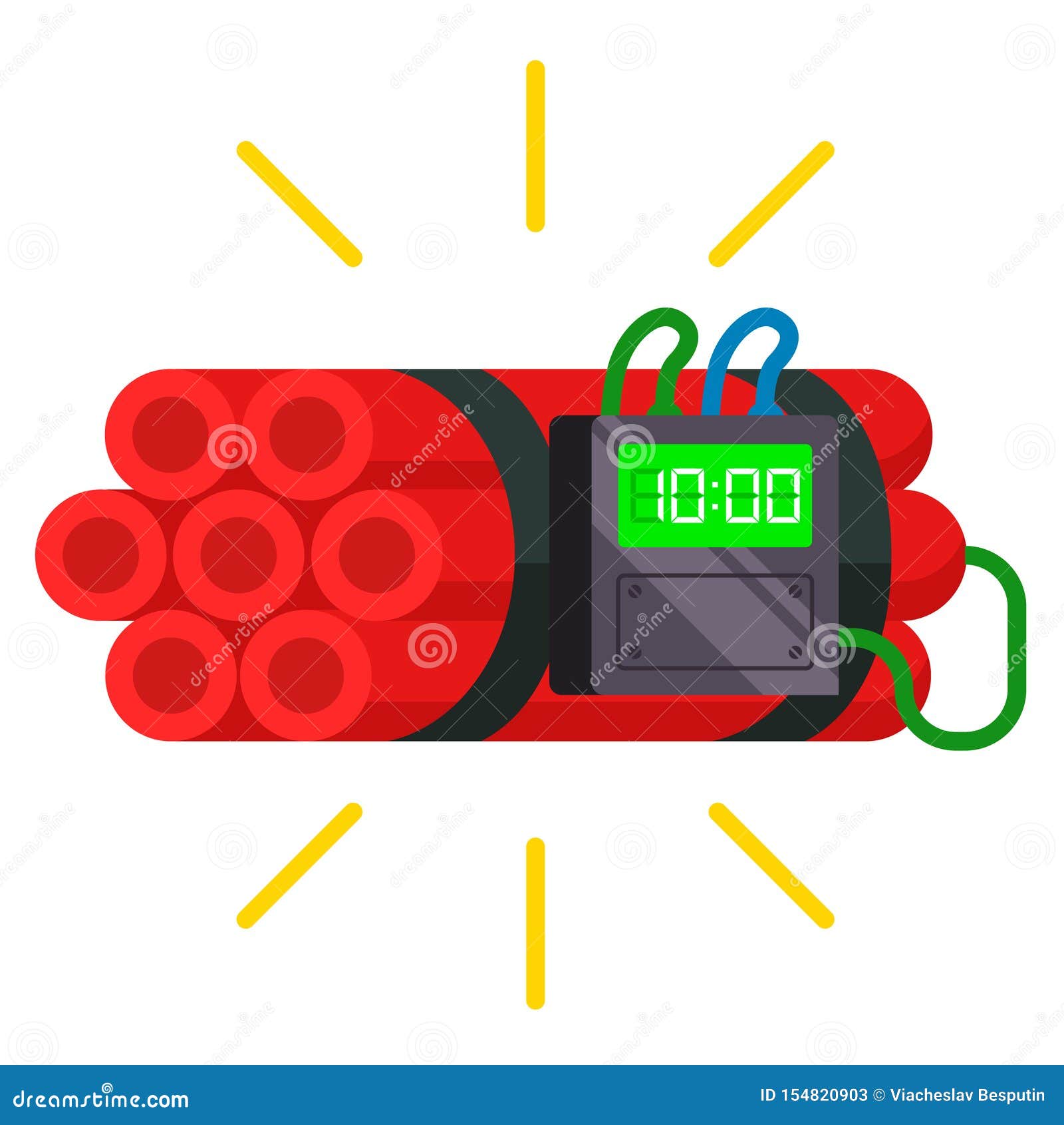 Dynamite Sticks with a Timer Attached on it Stock Vector - Illustration ...
