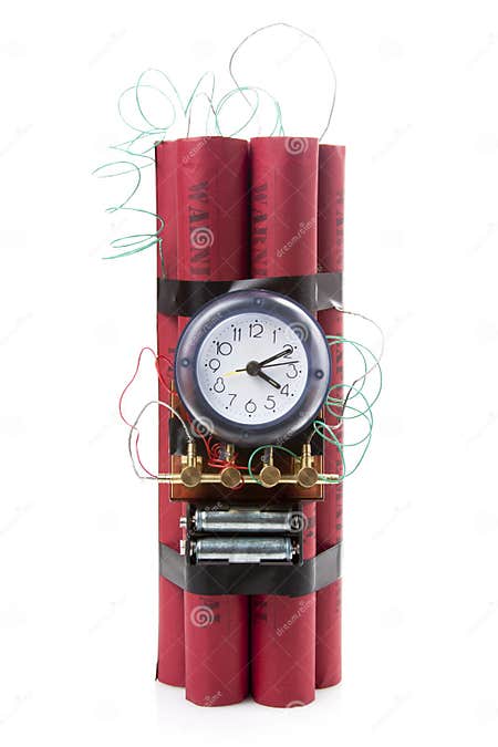 Dynamite Time Bomb on a White Background Stock Photo - Image of stick ...
