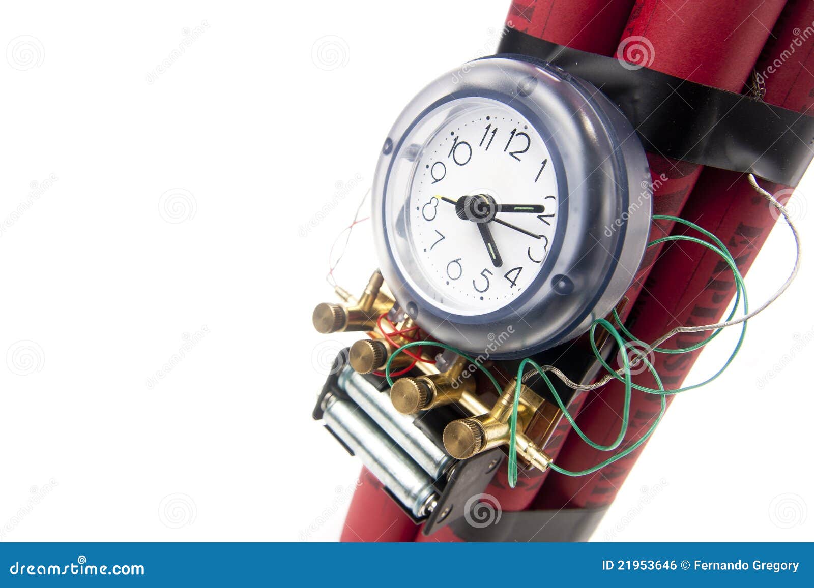 Dynamite Time Bomb on a White Background Stock Photo - Image of warning ...
