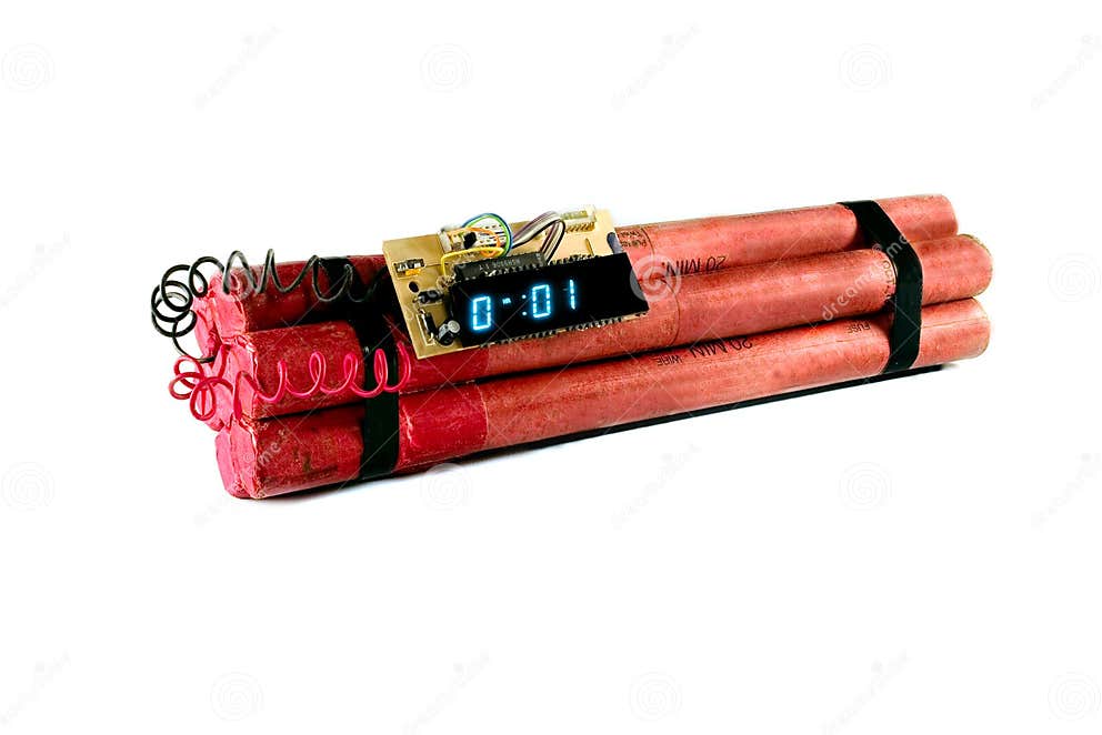 Dynamite (Times-up) stock photo. Image of explosion, timer - 1560052
