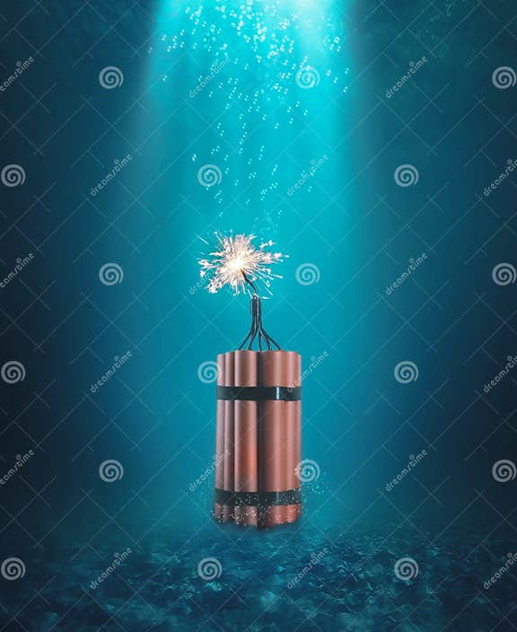 Dynamite under the water stock image. Image of attack - 61765211