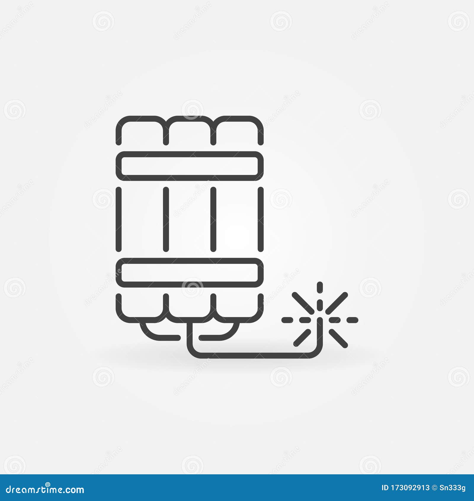 Dynamite Vector Concept Minimal Icon in Thin Line Style Stock Vector ...