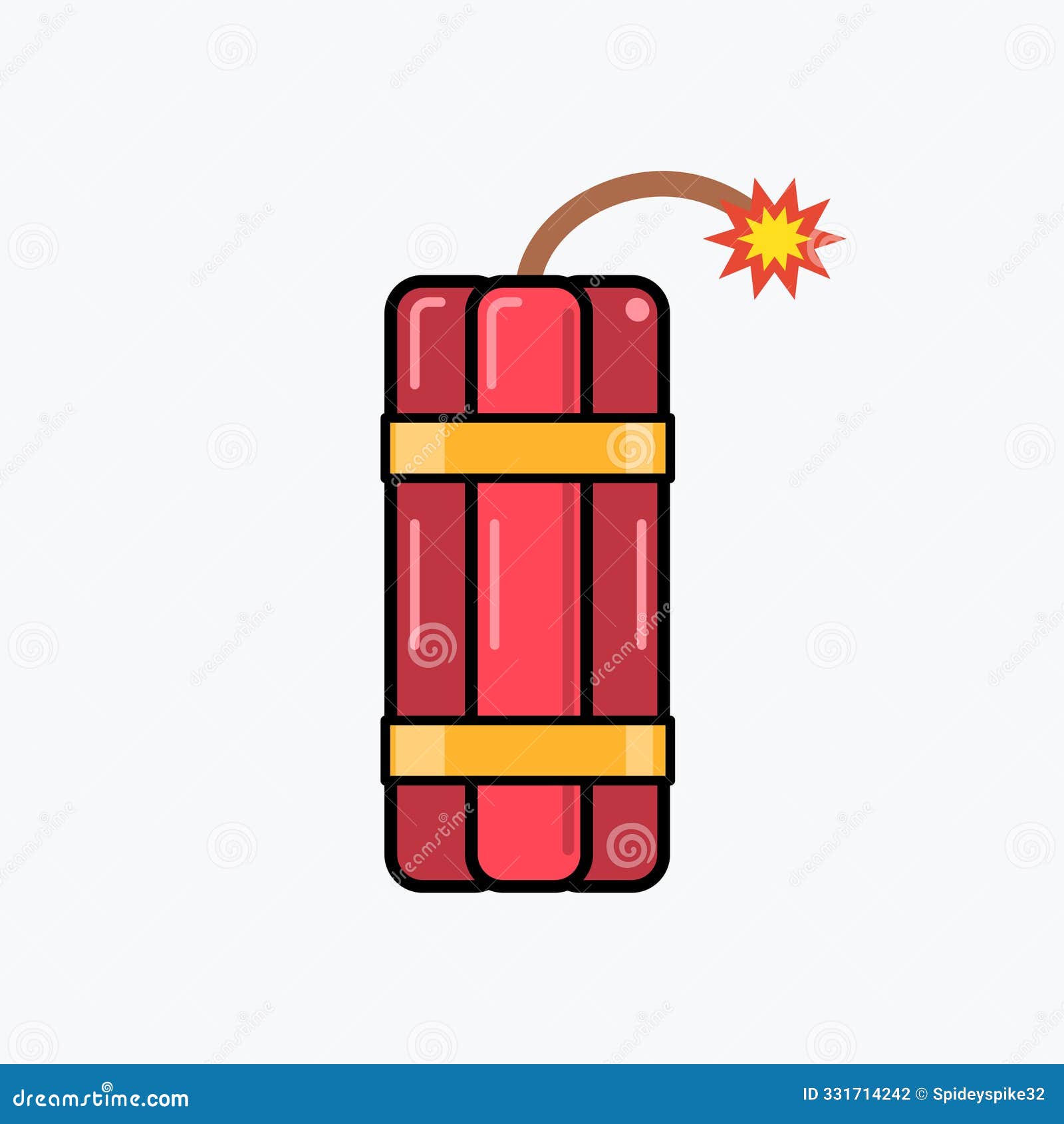 The Dynamite in White Background. Isolated Vector Illustration Stock ...