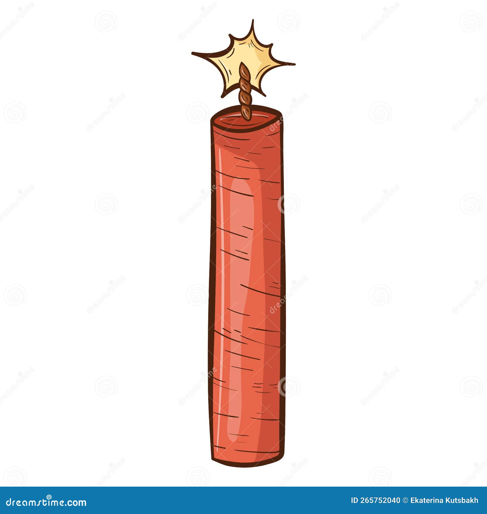 Dynamite with Wick and Spark, Explosive Vector Isolated Doodle ...