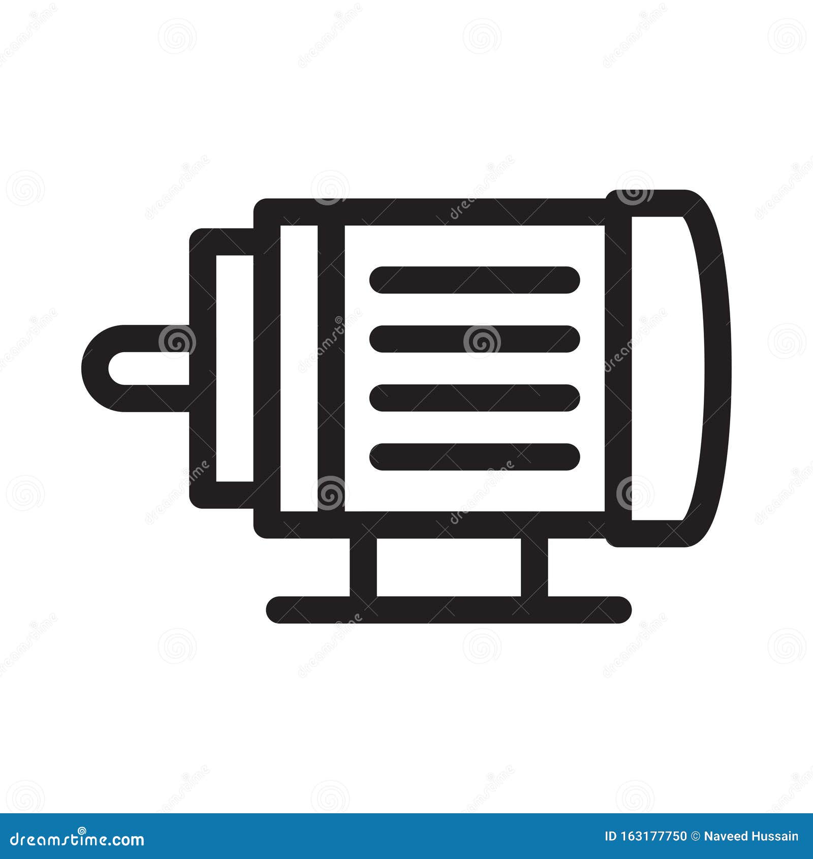 Dynamo Vector Thin Line Icon Stock Vector - Illustration of energy ...