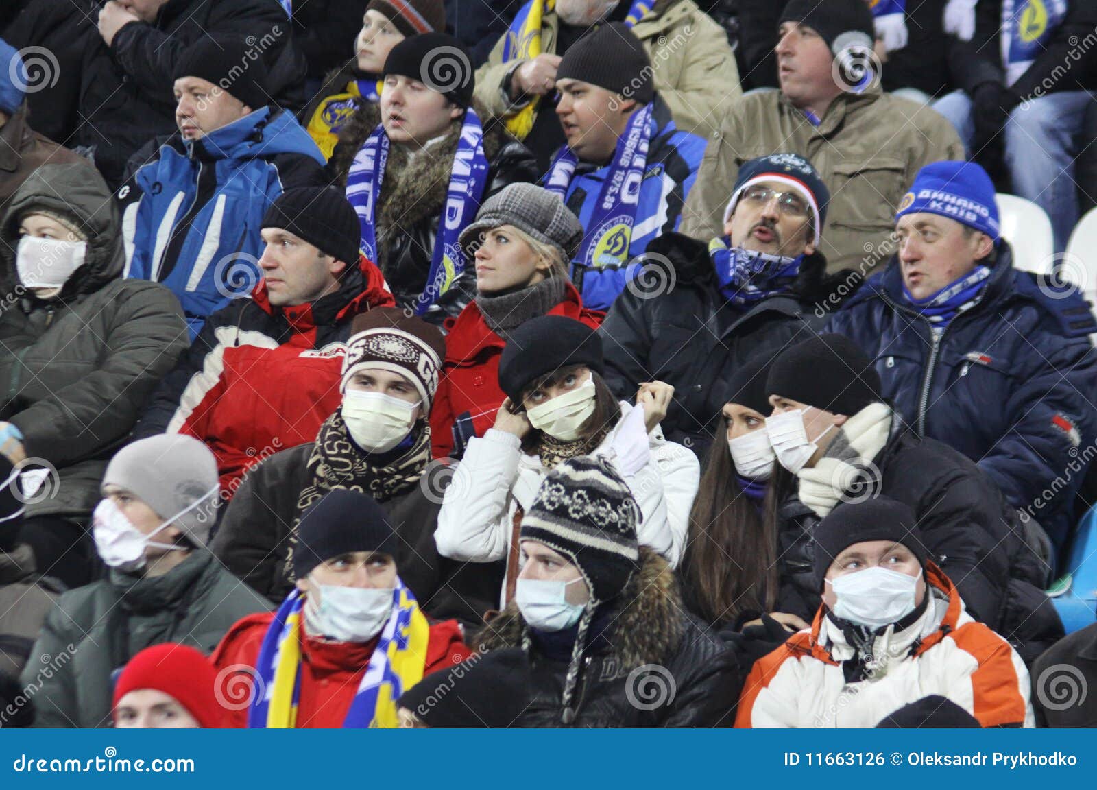 Dynamo Kiev Fans Wear Protective Masks Editorial Photo - Image of scarf ...