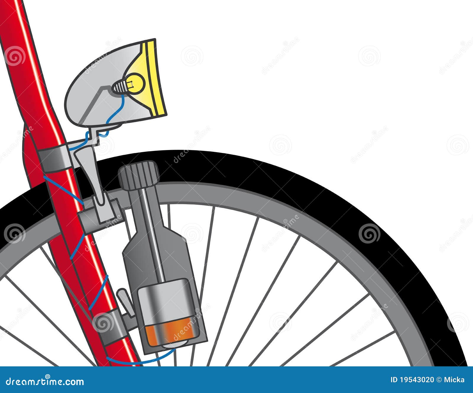 Dynamo op een fiets vector illustratie. Illustratie bestaande uit ...