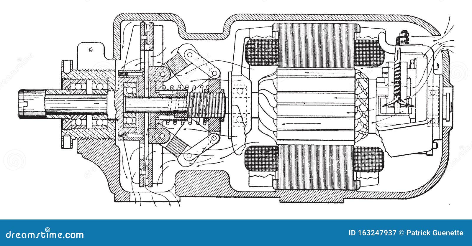 Dynamo, Vintage Illustration Stock Vector - Illustration of line ...