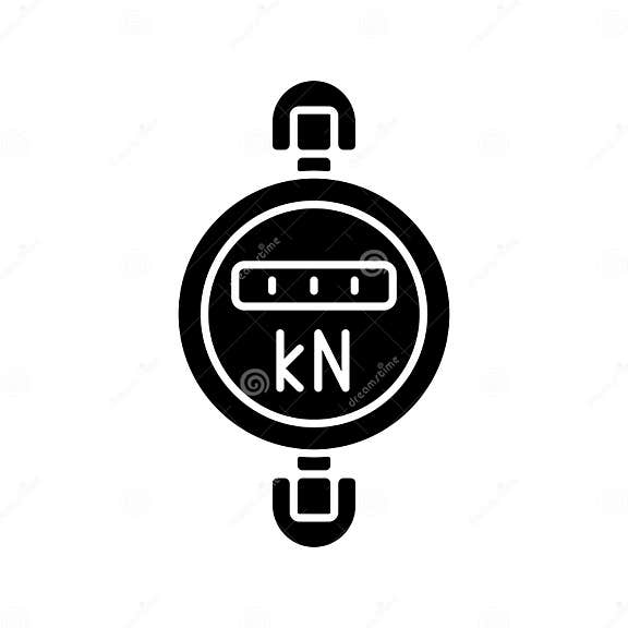 Dynamometer Black Glyph Icon Stock Vector - Illustration of measuring ...
