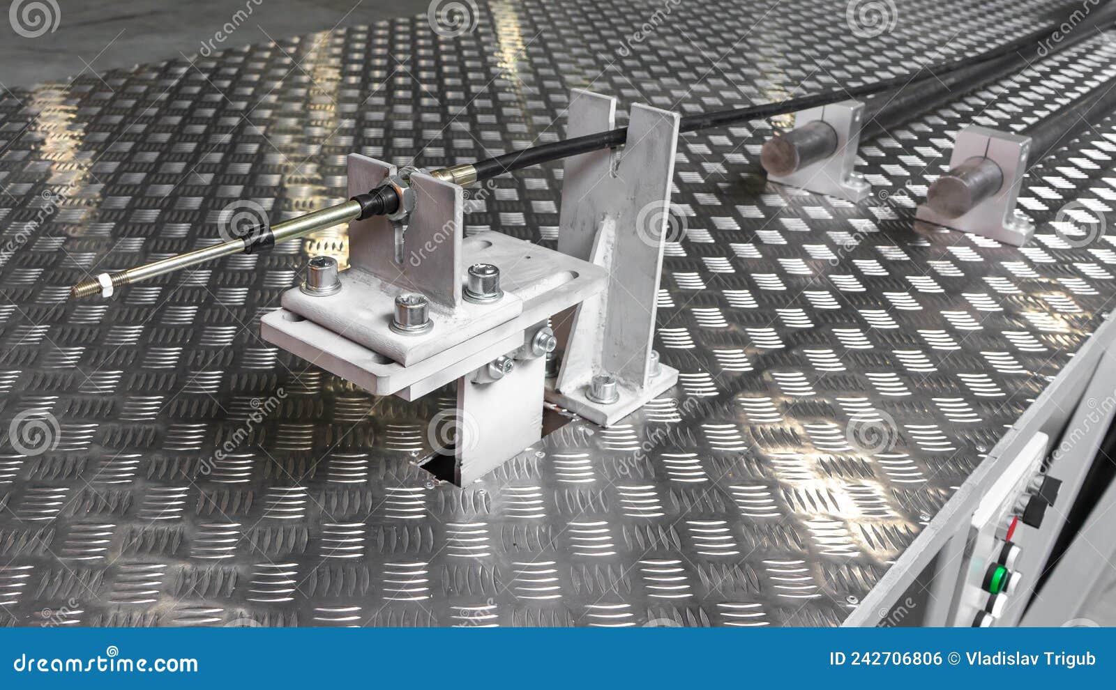 A Dynamometer for Testing Brake Cables in Production. Stock Photo ...