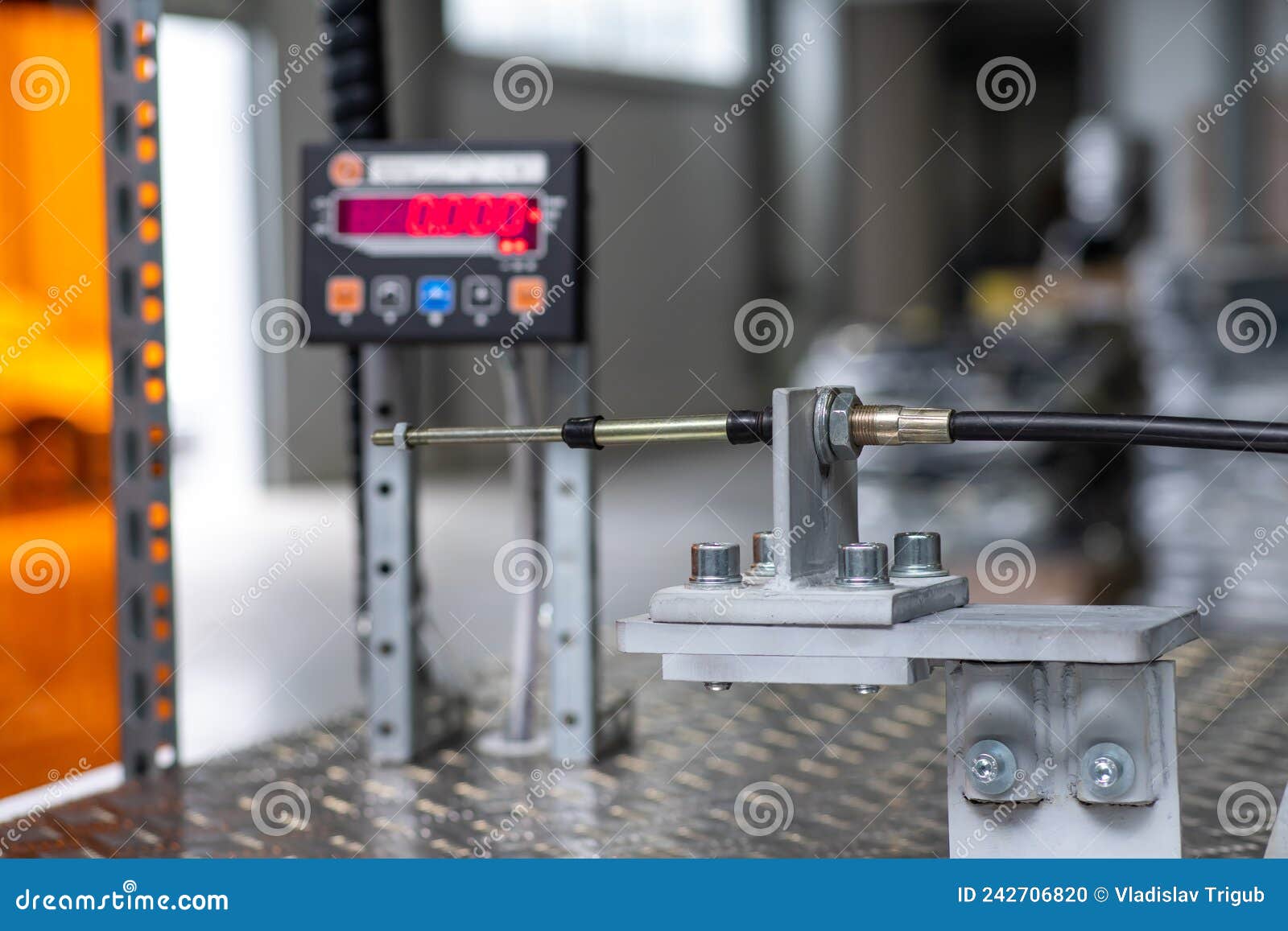 A Dynamometer for Testing Brake Cables in Production. Stock Photo ...