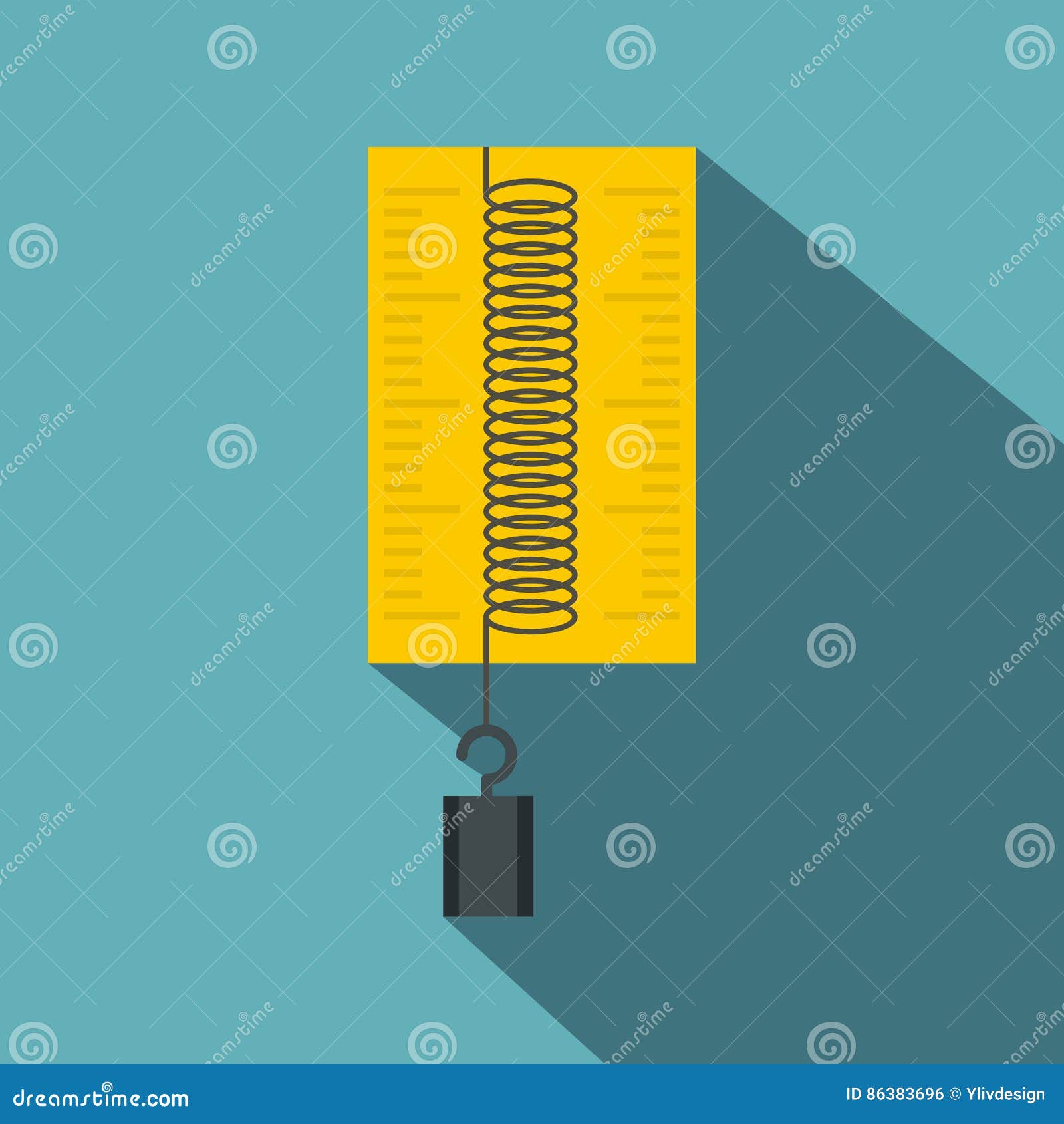 Dynamometer with Weights Icon, Flat Style Stock Vector - Illustration ...