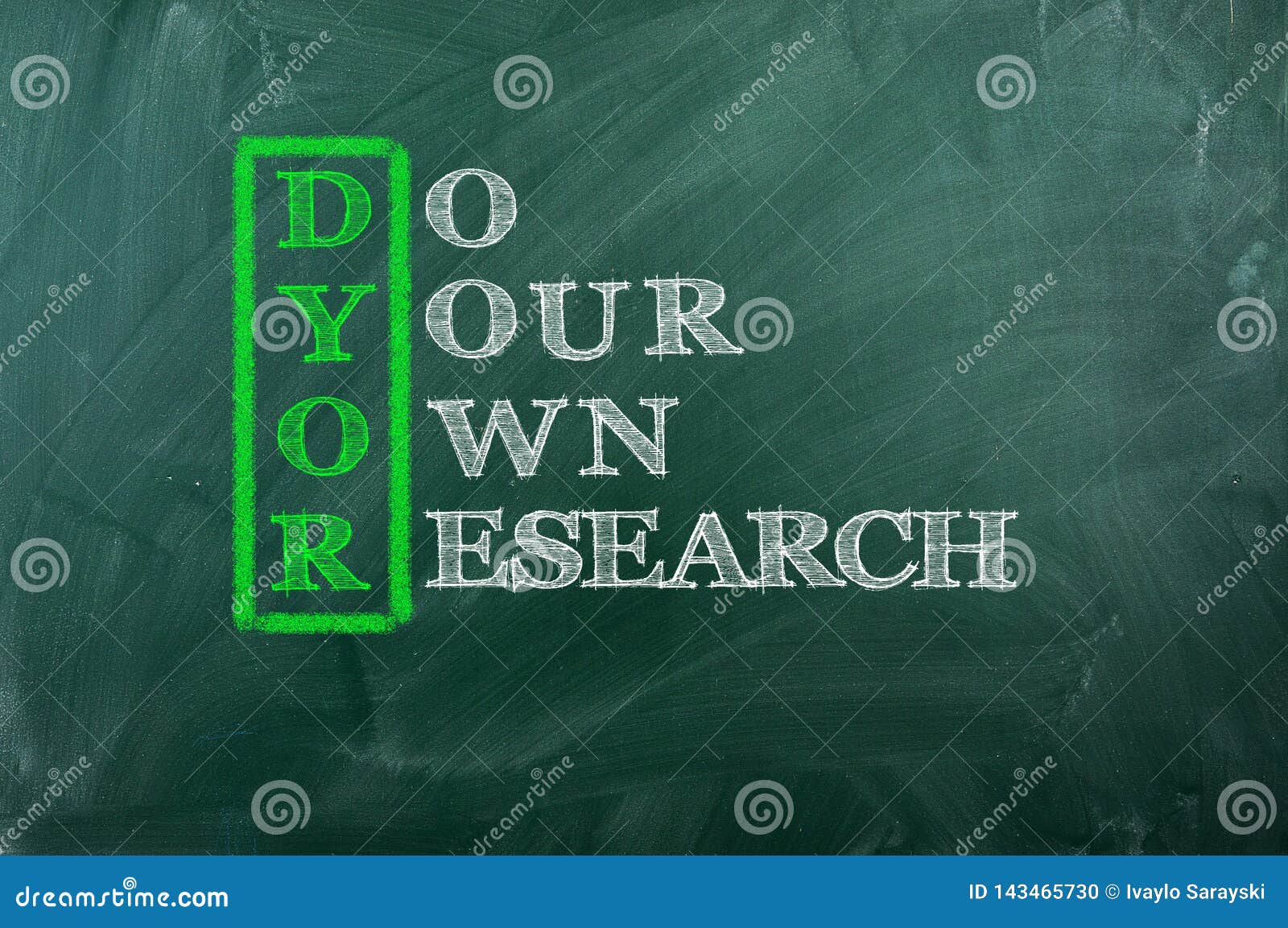 DYOR Acronym Writen on Green Chalkboard Stock Photo - Image of ...