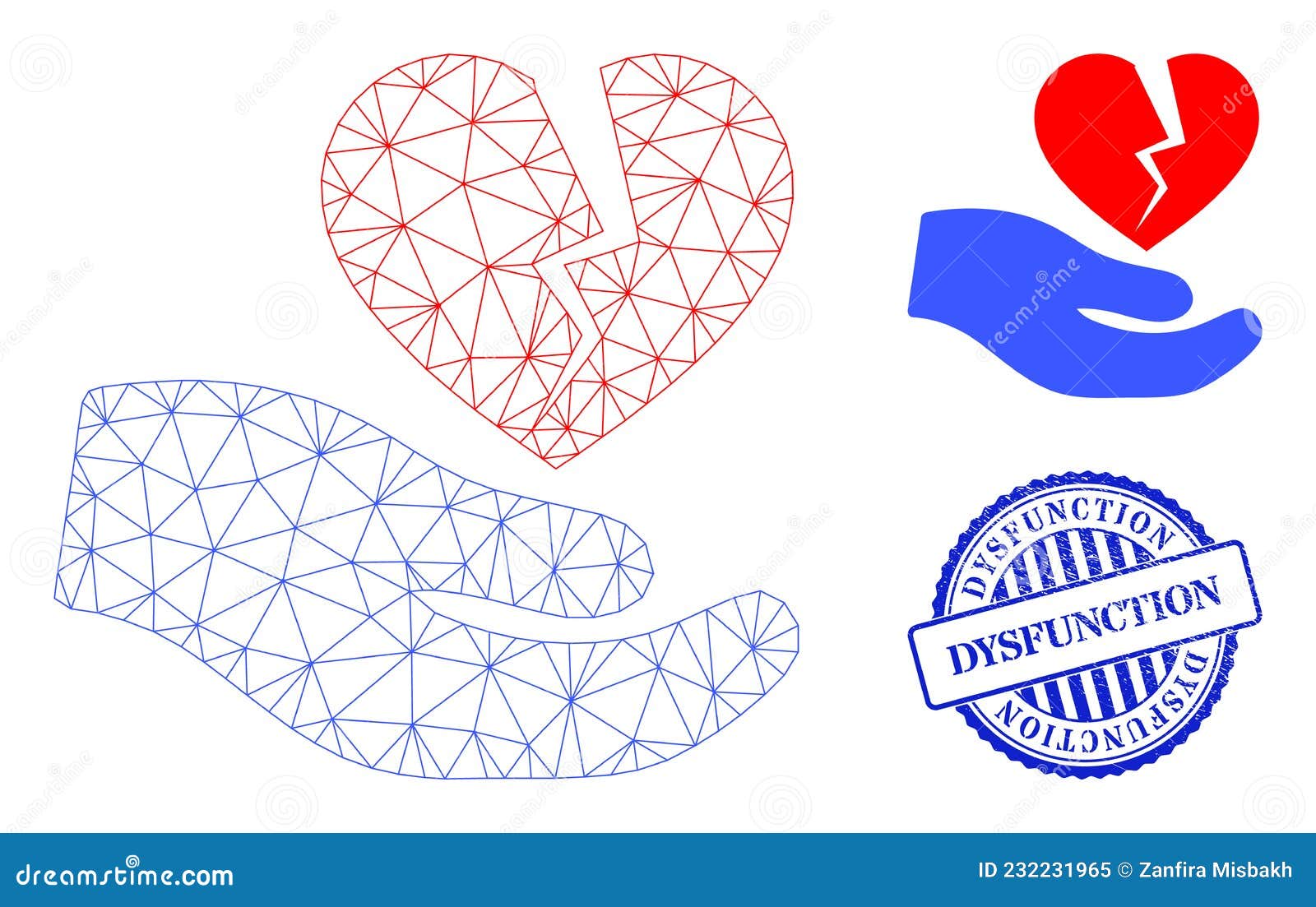 Dysfunction Distress Seal and Web Carcass Broken Heart Offer Hand ...