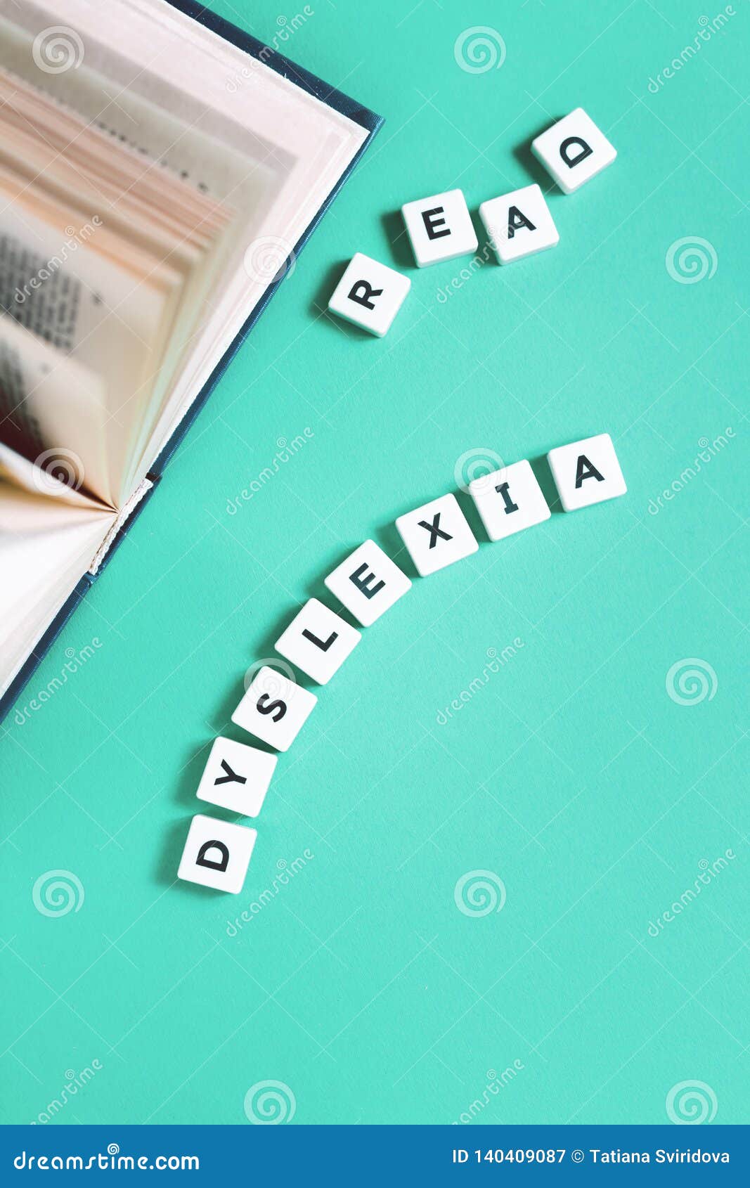 Dyslexia and Read Words with an Open Book Stock Image - Image of ...
