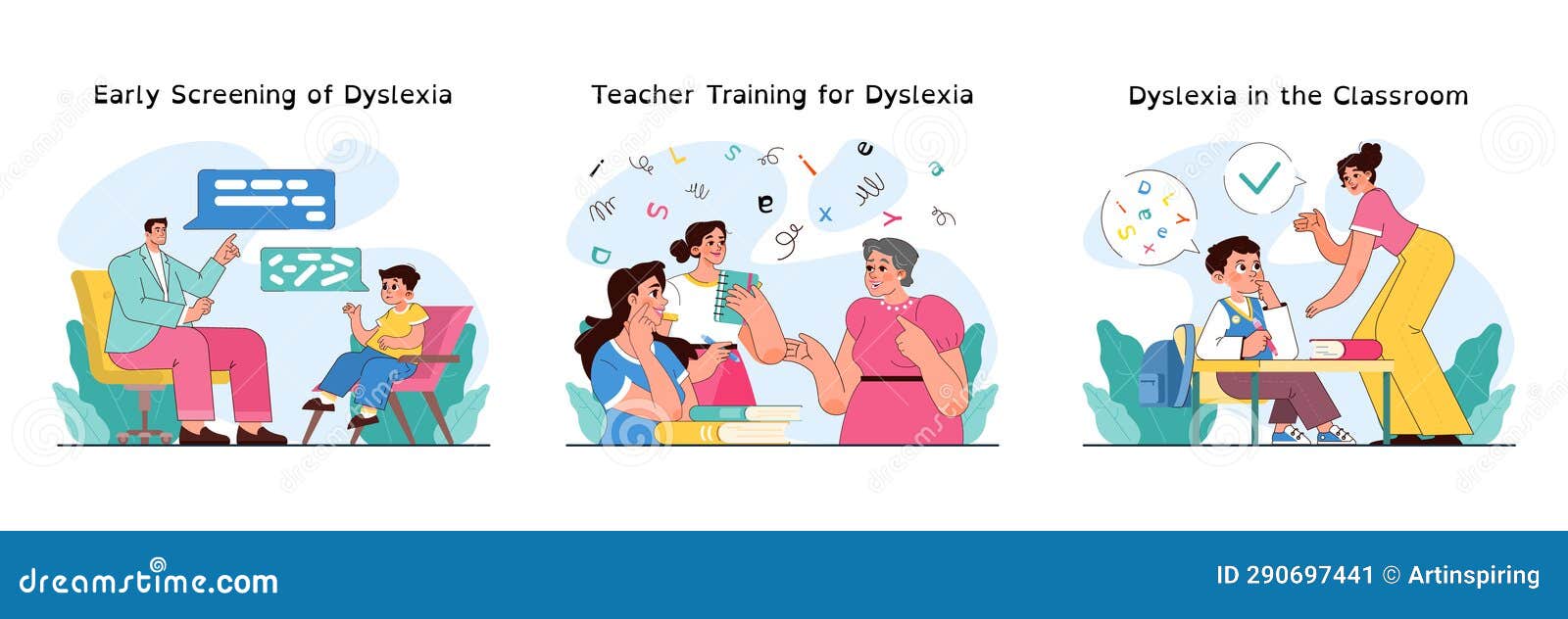 Dyslexia Set. Learning Disorder or Disability Stock Vector ...